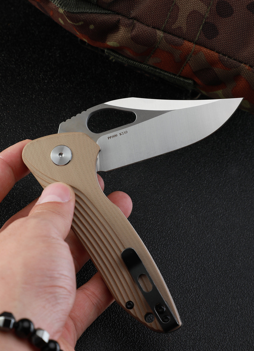 Petrified fish PF999 Original k110 steel blade folding knife ceramic b ...